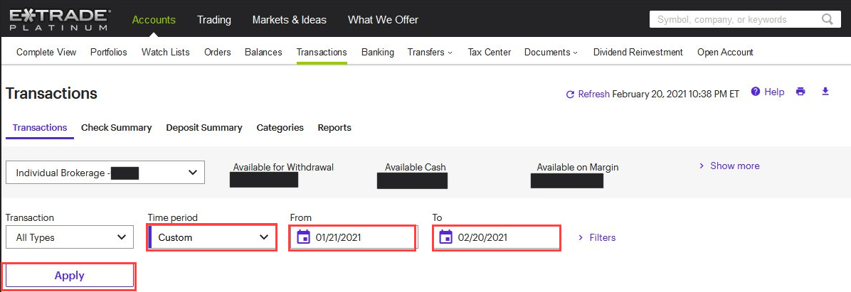 Importing from a CSV File - E*Trade Financial – TradeLog Software