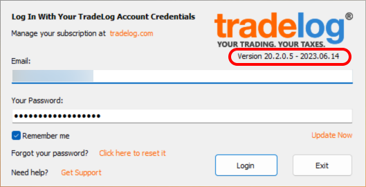 Updating Your Version – TradeLog Software