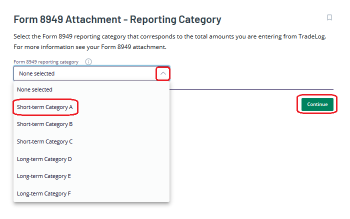 Entering Form 8949 Totals Into TaxACT® – TradeLog Software