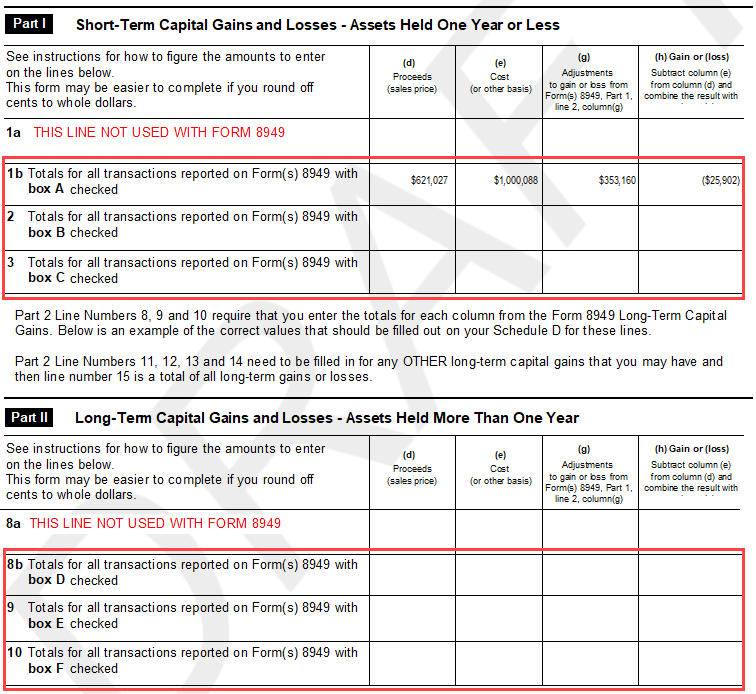 Entering Form 8949 Totals Into TaxACT® – TradeLog Software